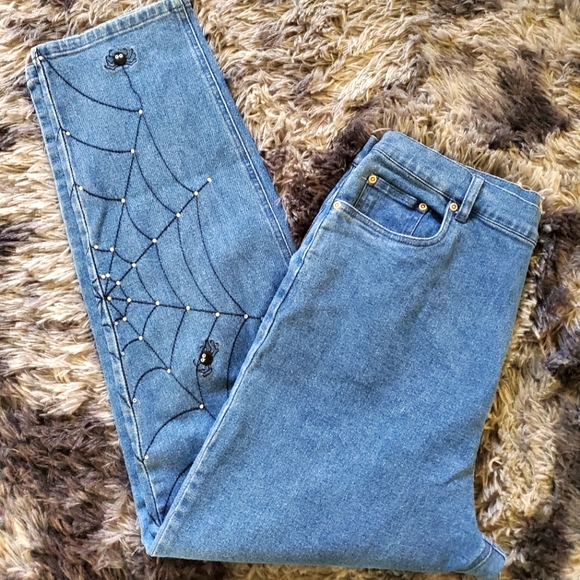 Quacker Factory | Jeans | Quacker Factory High Rise Spider Web Mom ...